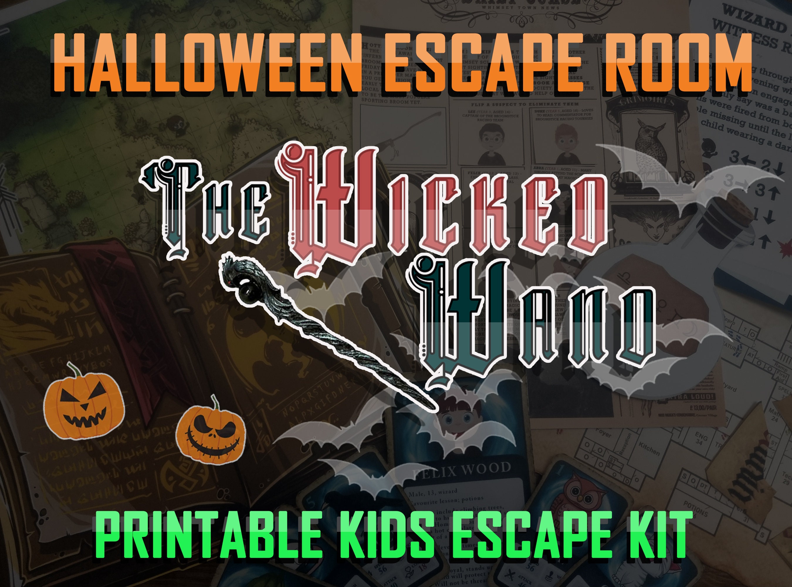 Halloween Kids Escape Room Kit | Magic Escape Room for Kids | Printable ...