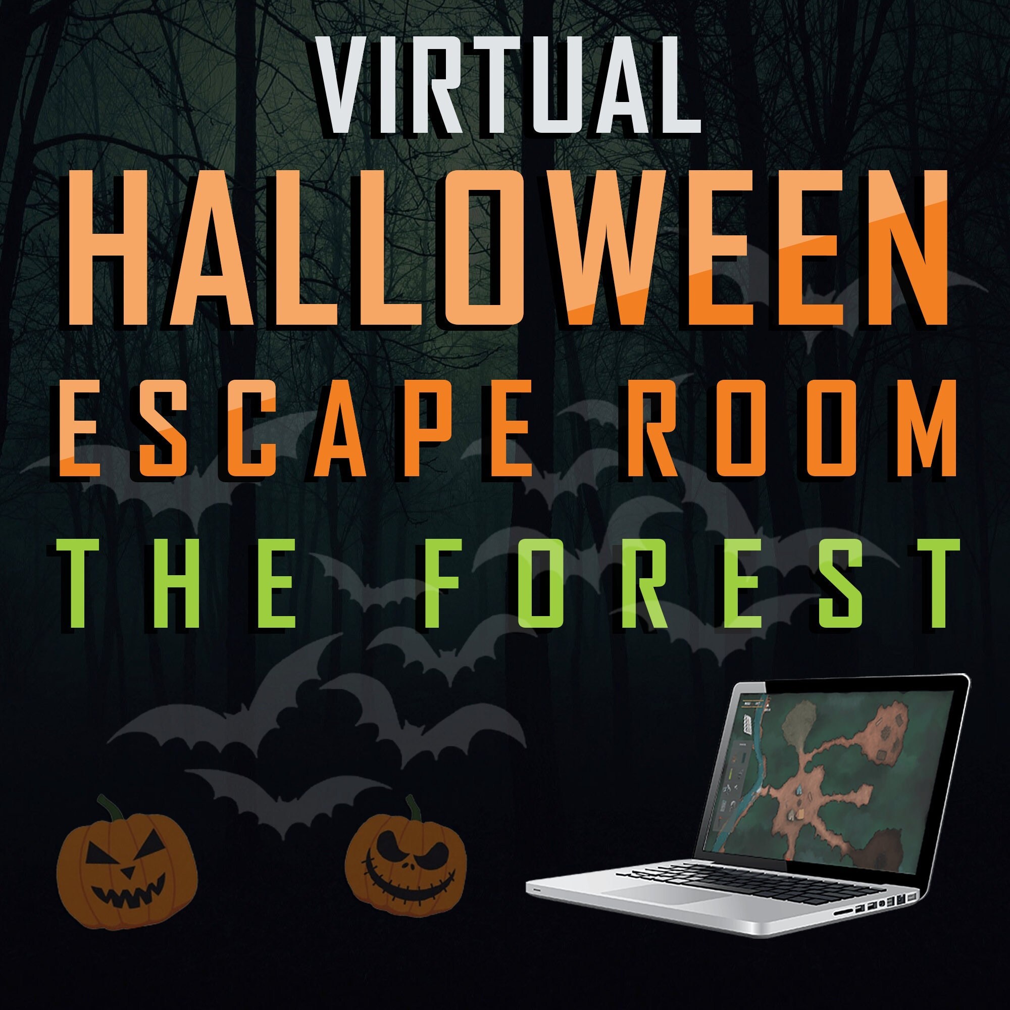 The Forest Virtual Halloween Escape Room: Online Zoom Game (digital ...