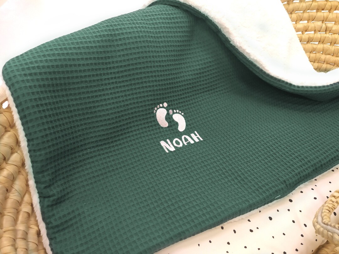 Winter Blanket With Name for a Crib or Pram Waffle Plus Lamb - Etsy