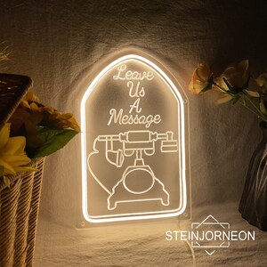 USB 3D Engraved Leave Us A Message Neon Sign Custom Wedding Retro Audio ...