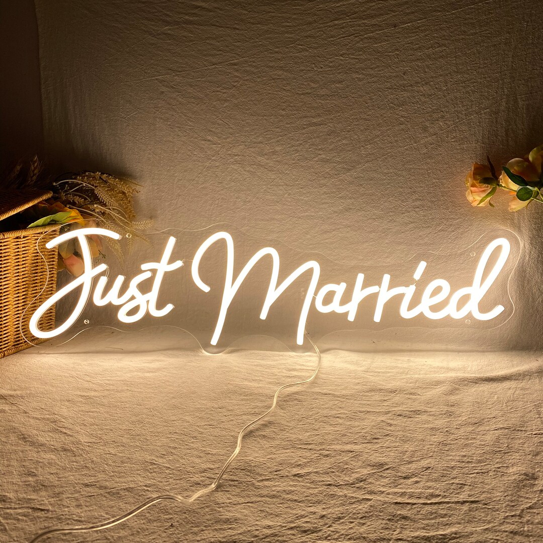 Just Married Neon Sign Custom Wedding LED Neon Light Home - Etsy