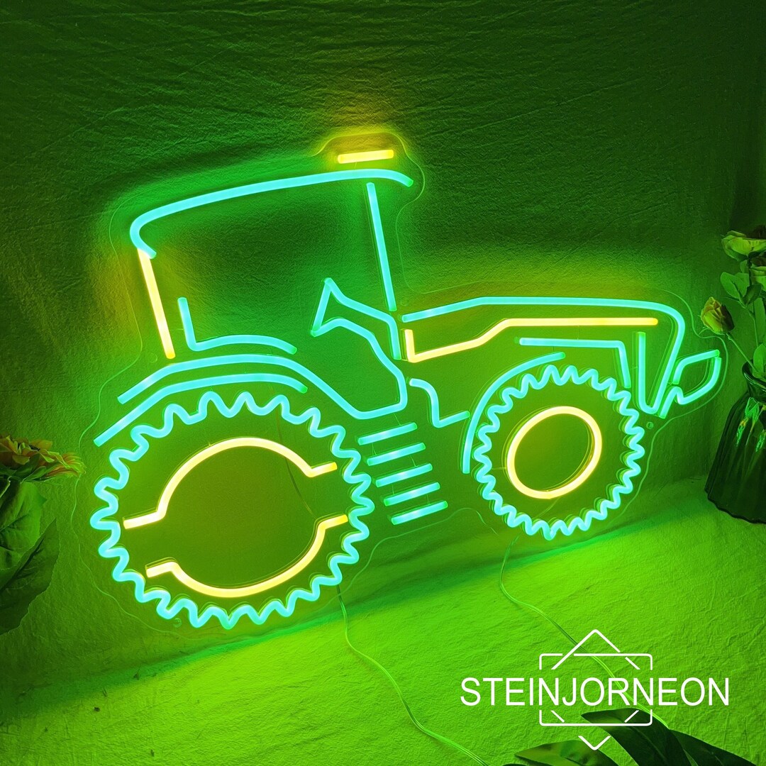 Tractor Neon Sign, Custom Vehicle LED Neon Sign Night Light Farm Salon ...