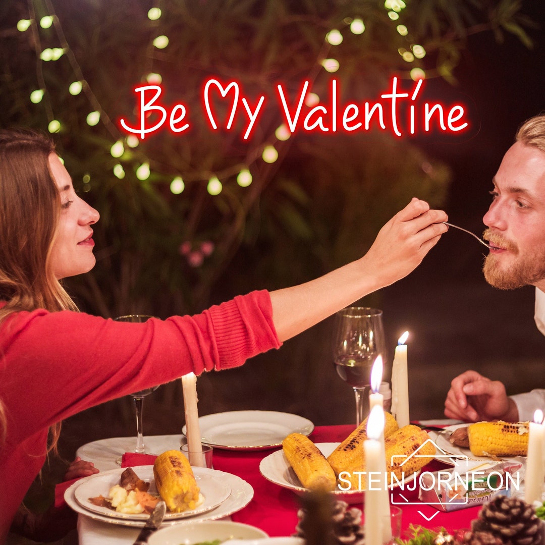 Be My Valentine LED Neon Sign, Custom Valentine's Day Quote Neon Light ...