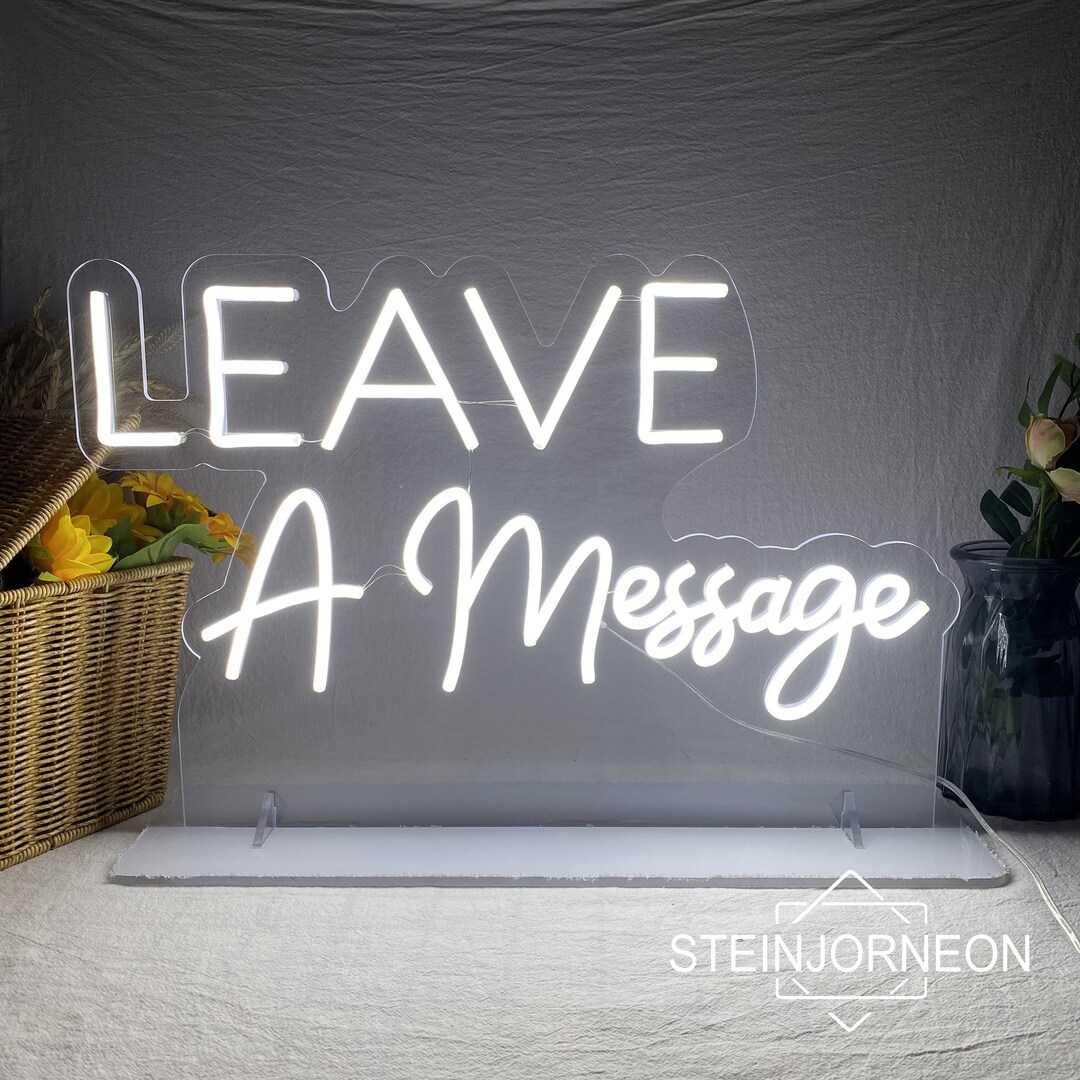 Leave A Message Table Neon Sign Custom Wedding Reception Audio ...
