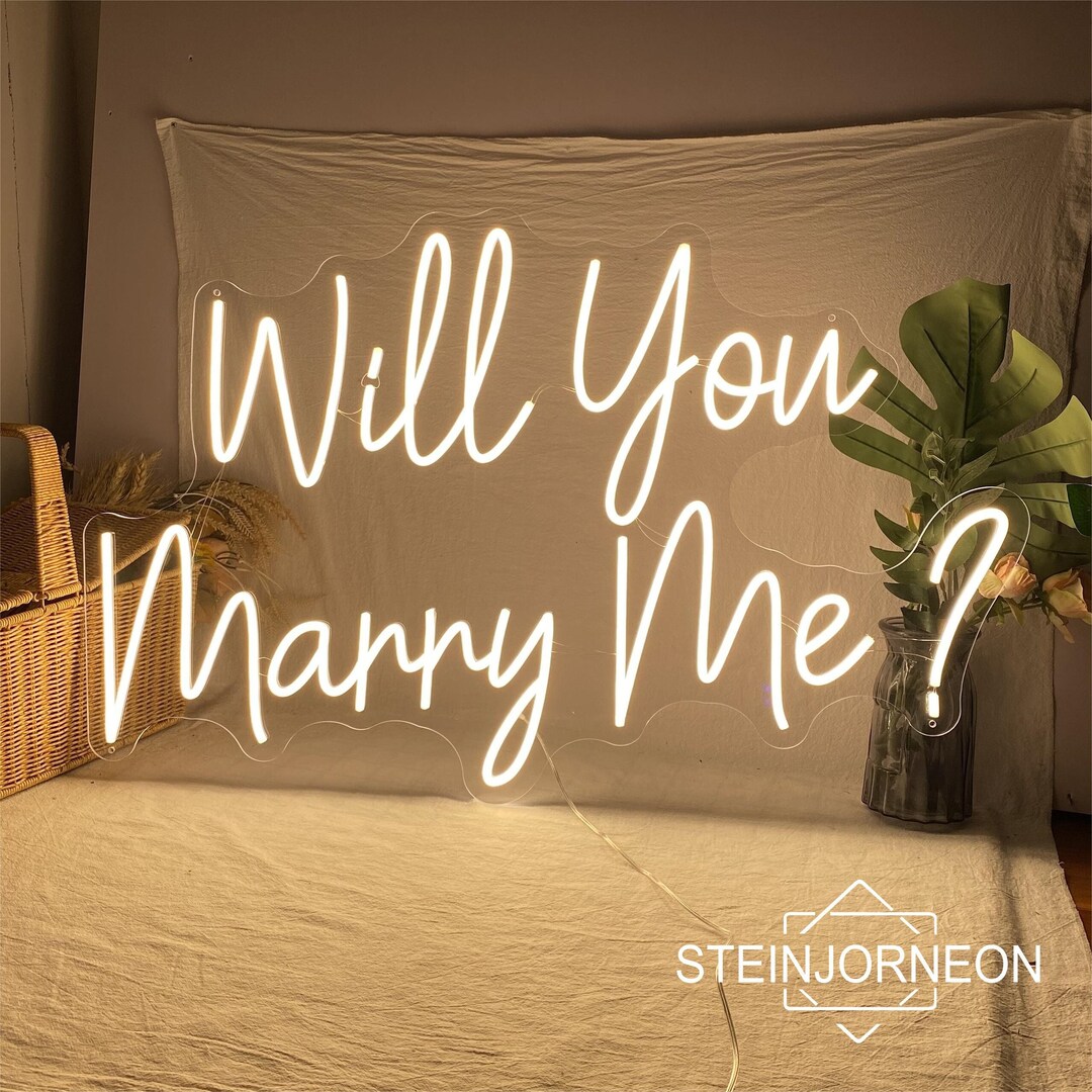Will You Marry Me Neon Sign, Custom Wedding LED Neon Light Home Wall ...
