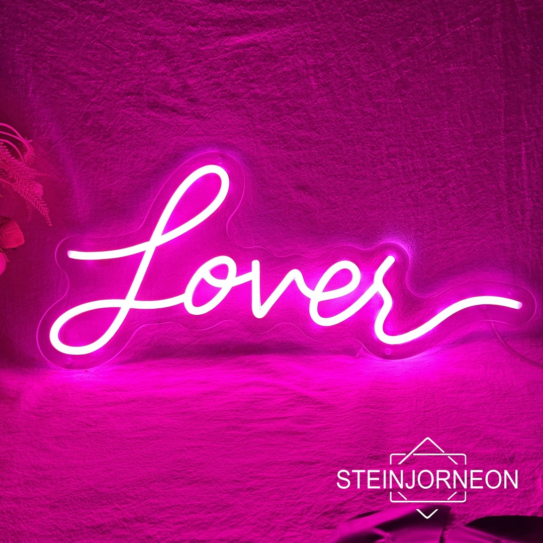 Lover LED Neon Sign, Custom Wedding Neon Light Home Wall Decor Wedding ...
