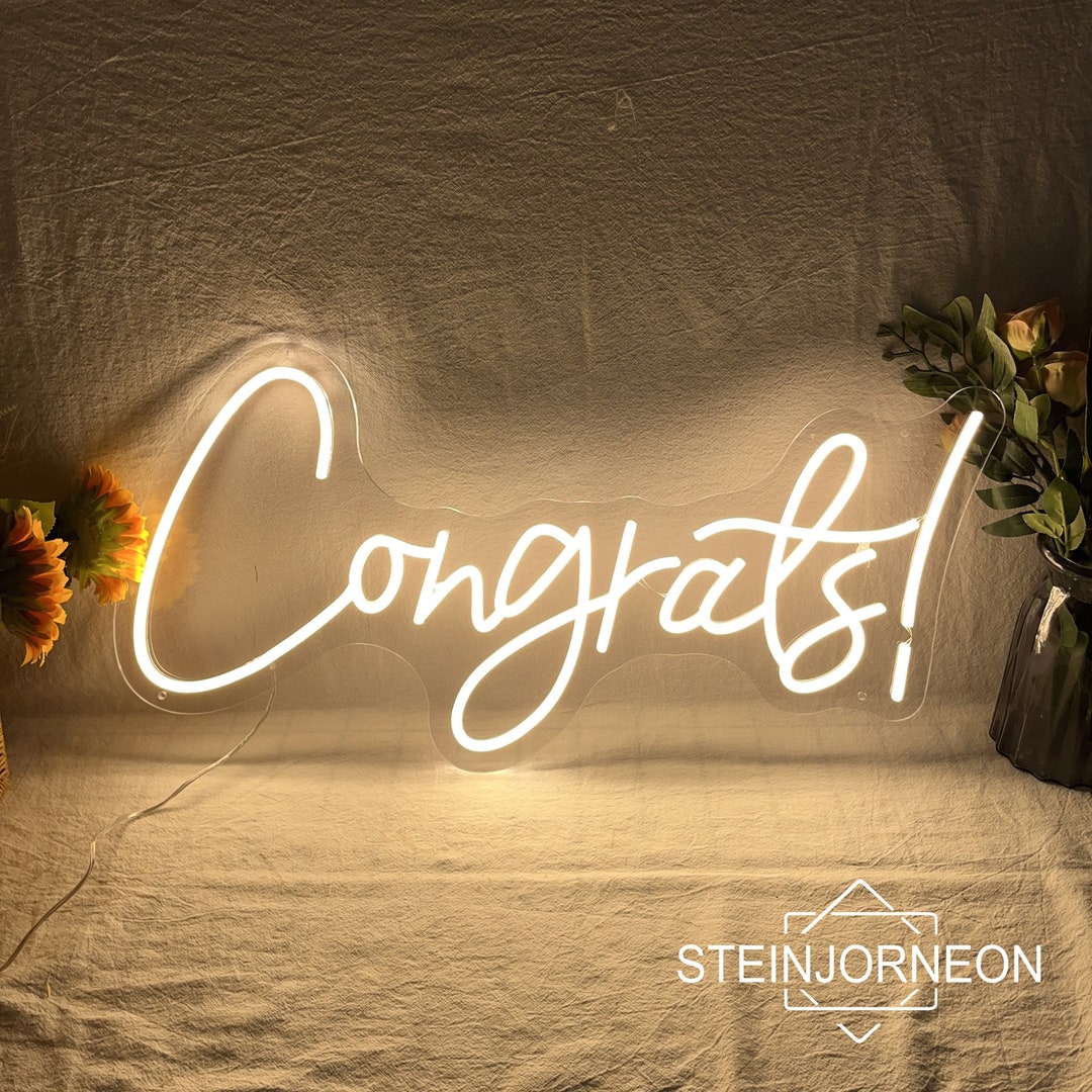 Congrats Custom Congrats Grad LED Neon Sign Personalized Grad - Etsy