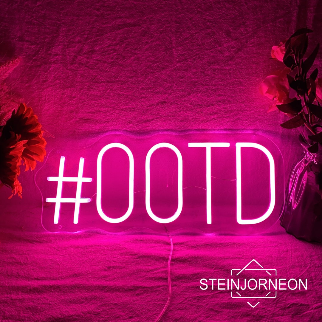 USB OOTD Custom Hashtag LED Neon Sign Night Light Social Media ...