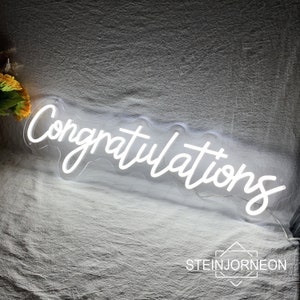Custom Congratulations LED Neon Sign Grad Party Backdrop Decor Night ...