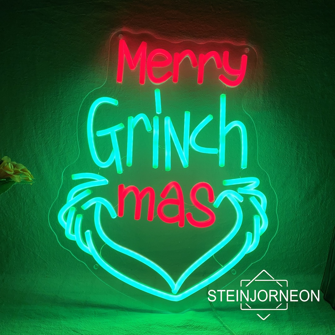 Merry Grinch Mas Neon Sign Custom Merry Christmas LED Neon - Etsy
