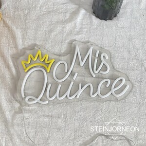 Mis Quince Crown Neon Sign, Custom 15th Birthday LED Neon Light Sweet ...