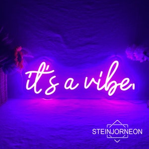 It's A Vibe Neon Sign, Custom Good Vibes Only LED Neon Light Wall ...