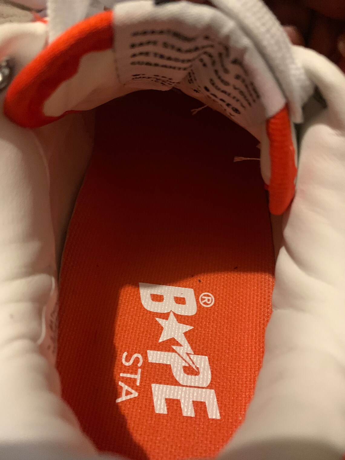 Bape Sta Low Dunk Orange and White Sneakers - Etsy