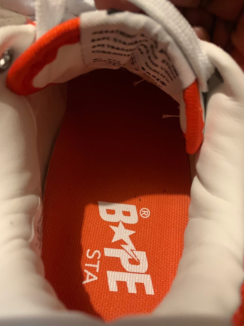 Bape Sta Low Dunk Orange and White Sneakers - Etsy