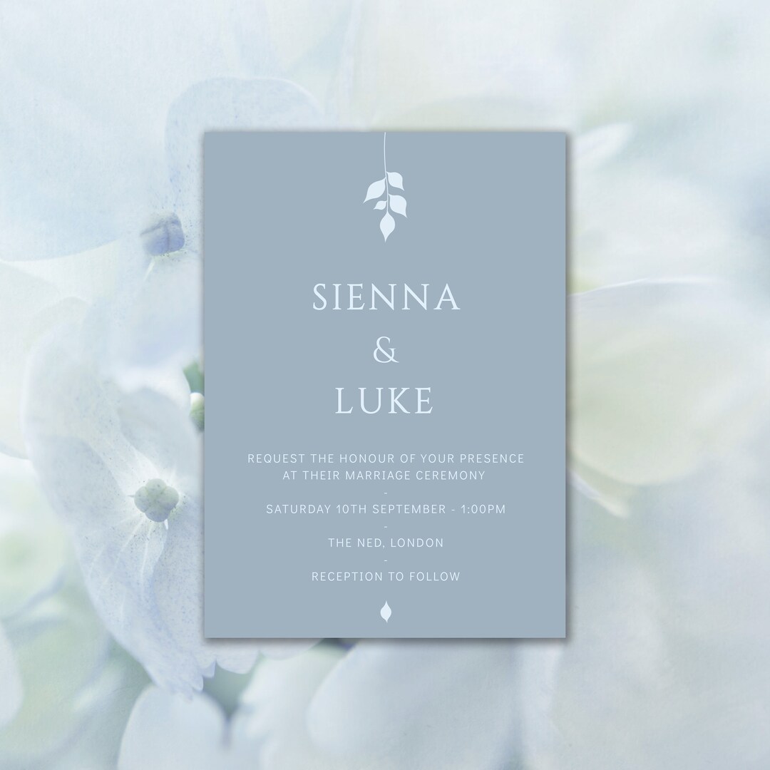 SIENNA - Wedding Invitation Template, Modern Contemporary, Clean Simple ...