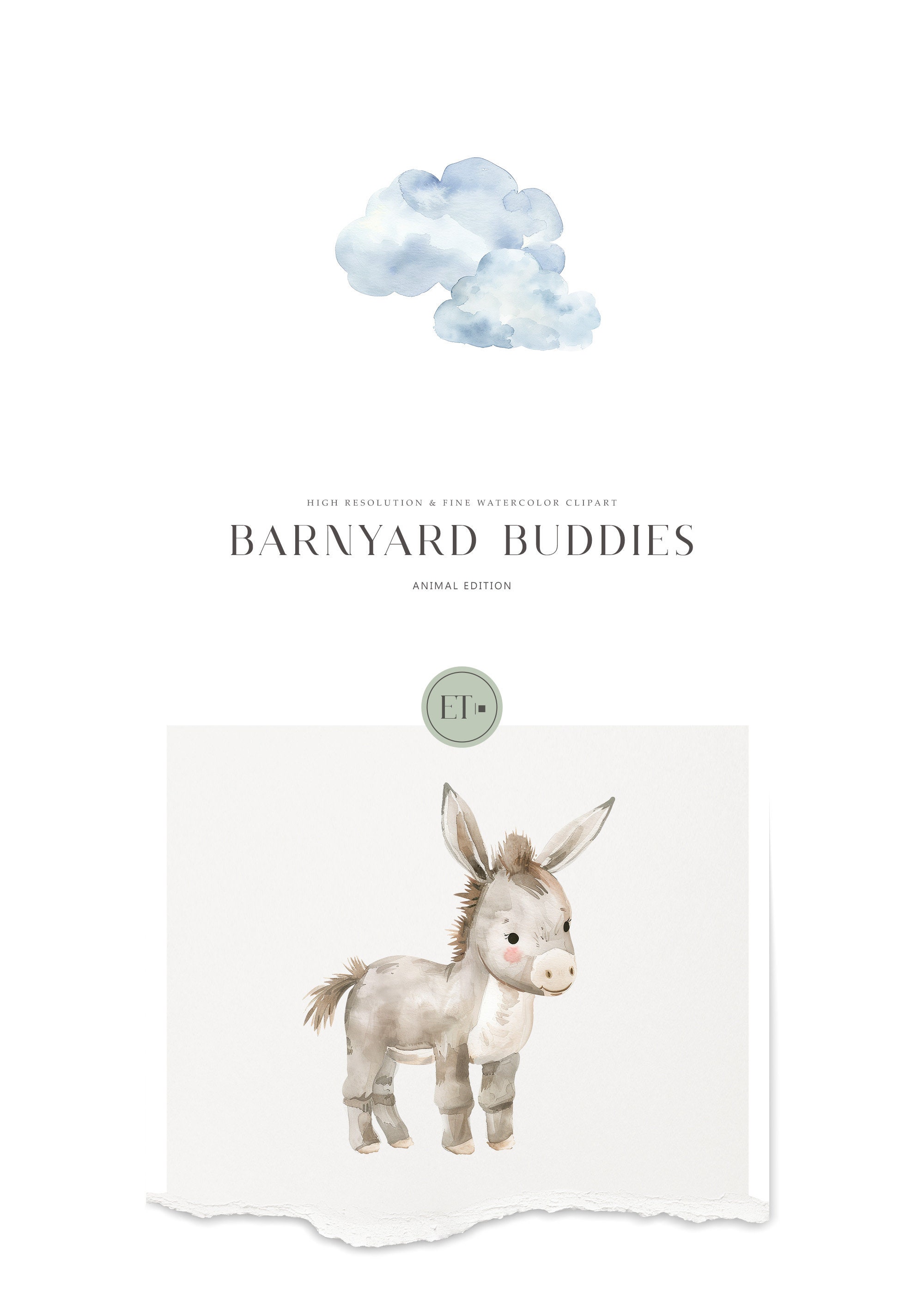 Cute Farm Animals Clipart - Watercolor Farm Life - Animal Clipart ...