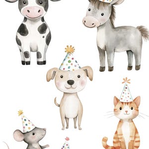 Birthday Farm Animals, Farm Party Clipart, Farm Animals, Baby Animals ...