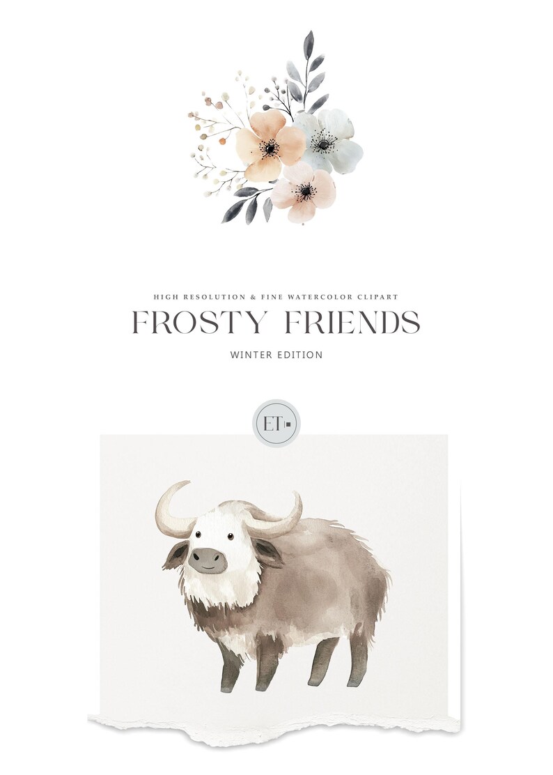 Cute Arctic Animals Clipart - Watercolor Clipart - Winter Animals ...