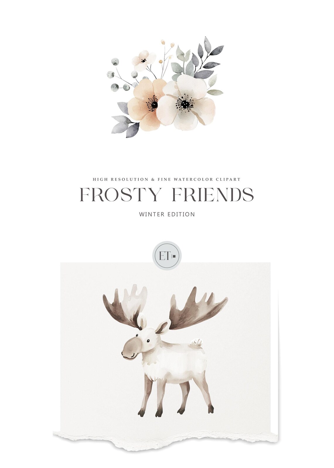Cute Arctic Animals Clipart - Watercolor Clipart - Winter Animals ...