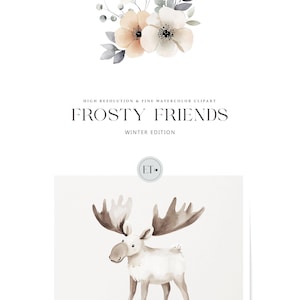 Cute Arctic Animals Clipart - Watercolor Clipart - Winter Animals ...