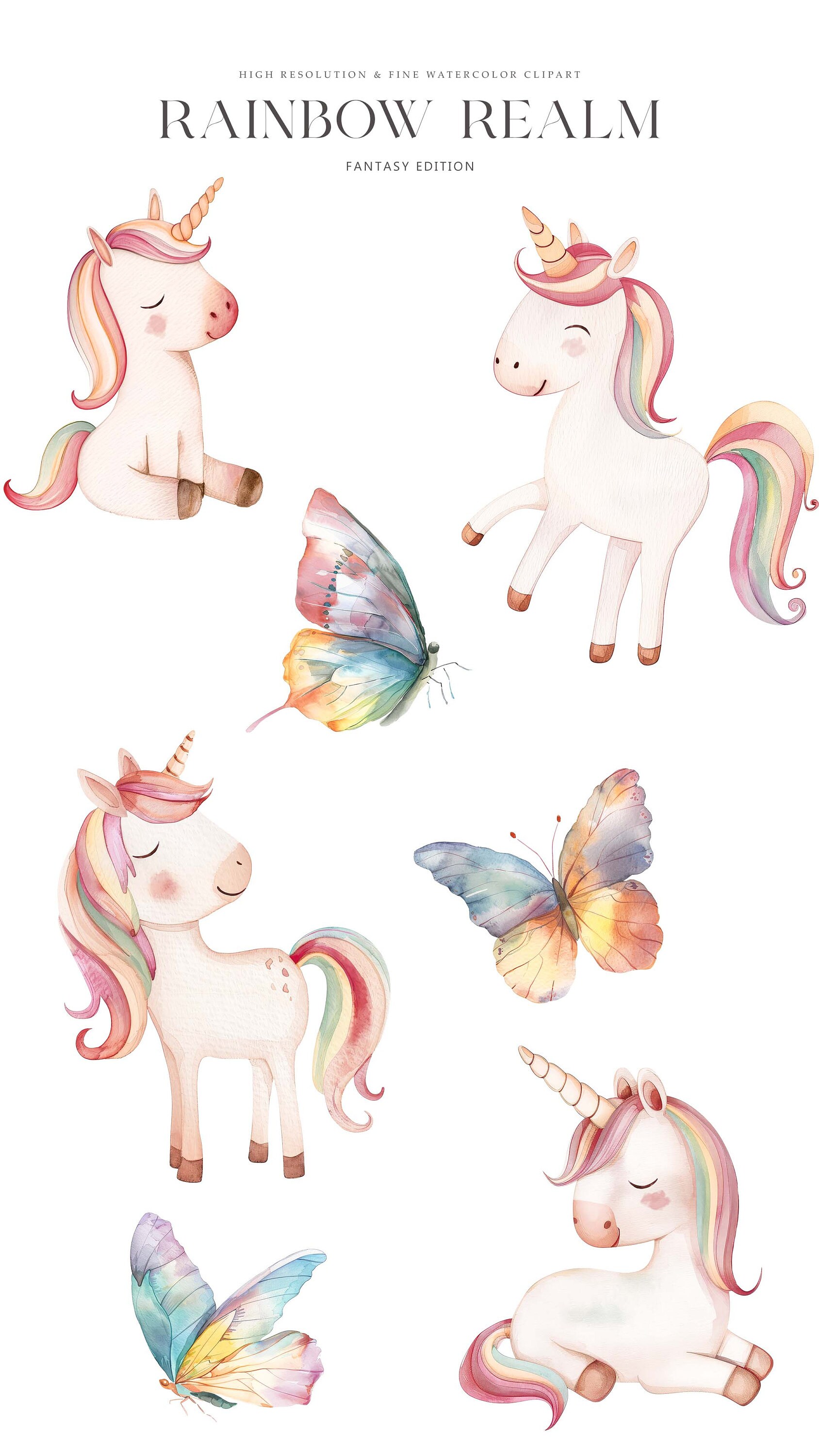 Rainbow Princesses Watercolor Clipart - Princess Clipart - Rainbow ...