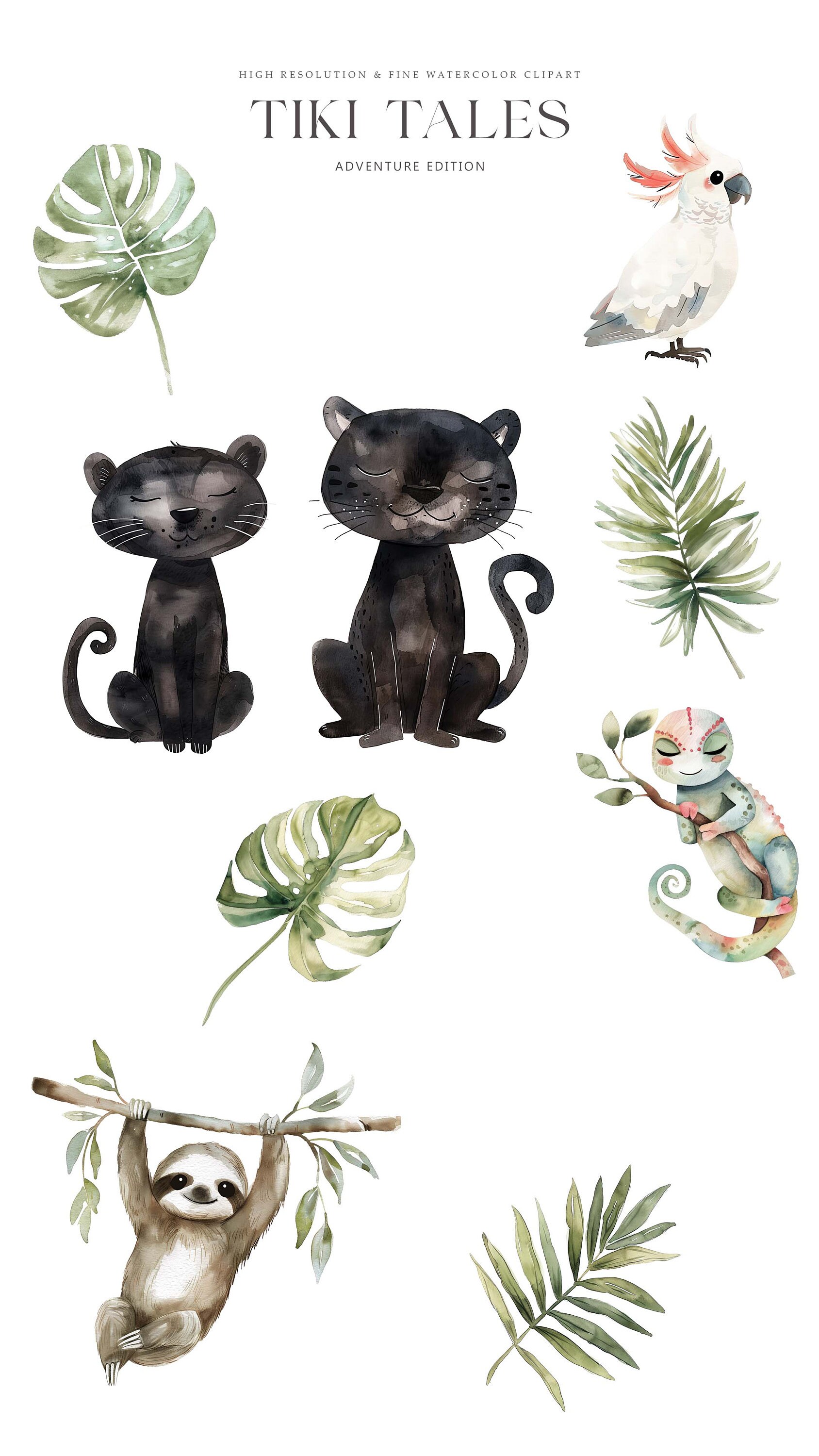 Cute Tiki Clipart - Watercolor Clipart- Polynesian Princess - Hawaii ...