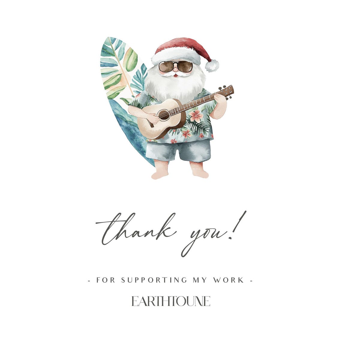 Cute Tropical Christmas Clipart - Cute Santa - Tropical Holiday ...