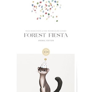 Cute Woodland Animals Party, Birthday Party Graphics, Watercolor ...