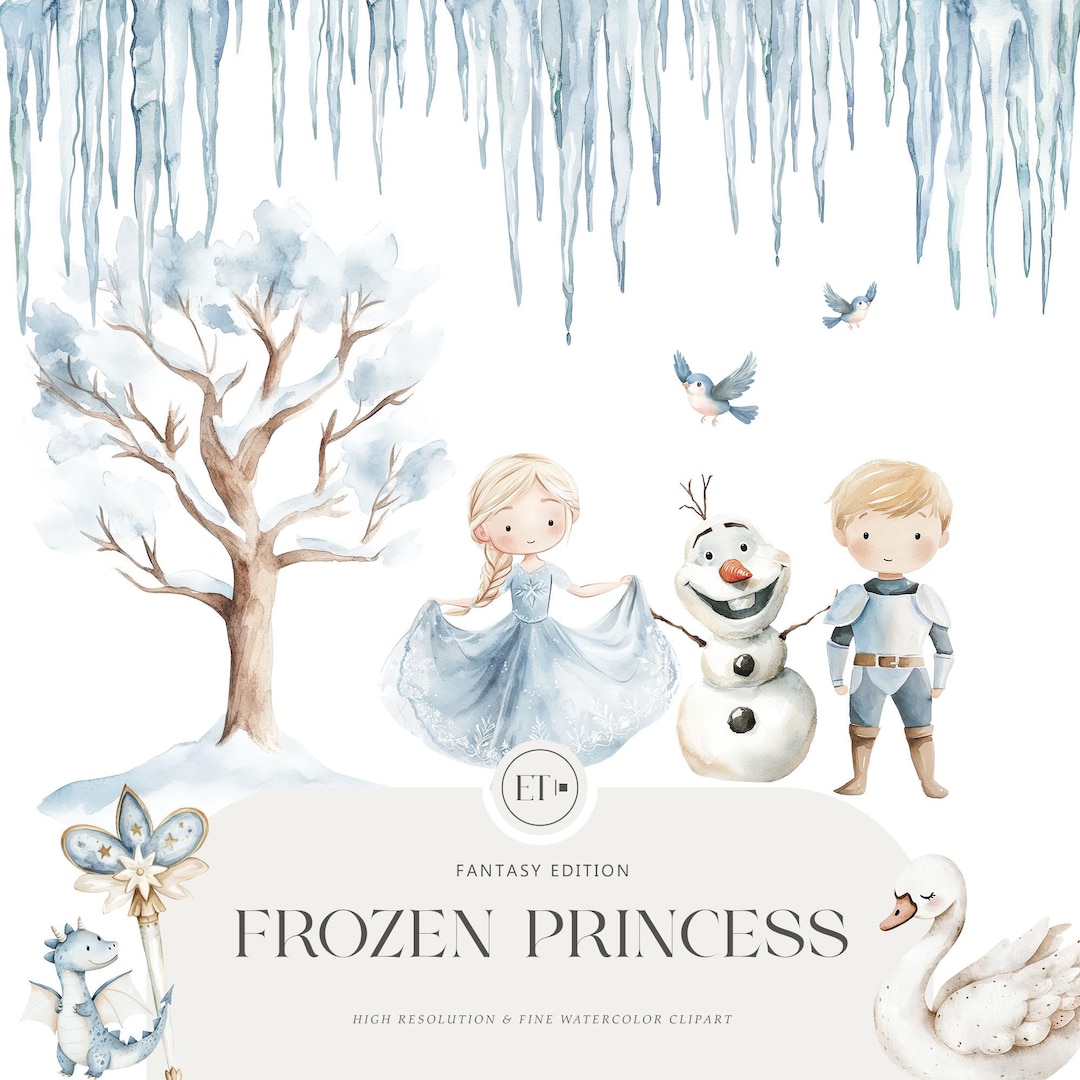 Cute Ice Princess Clipart - Winter Clipart - Snowman - Baby Girl ...