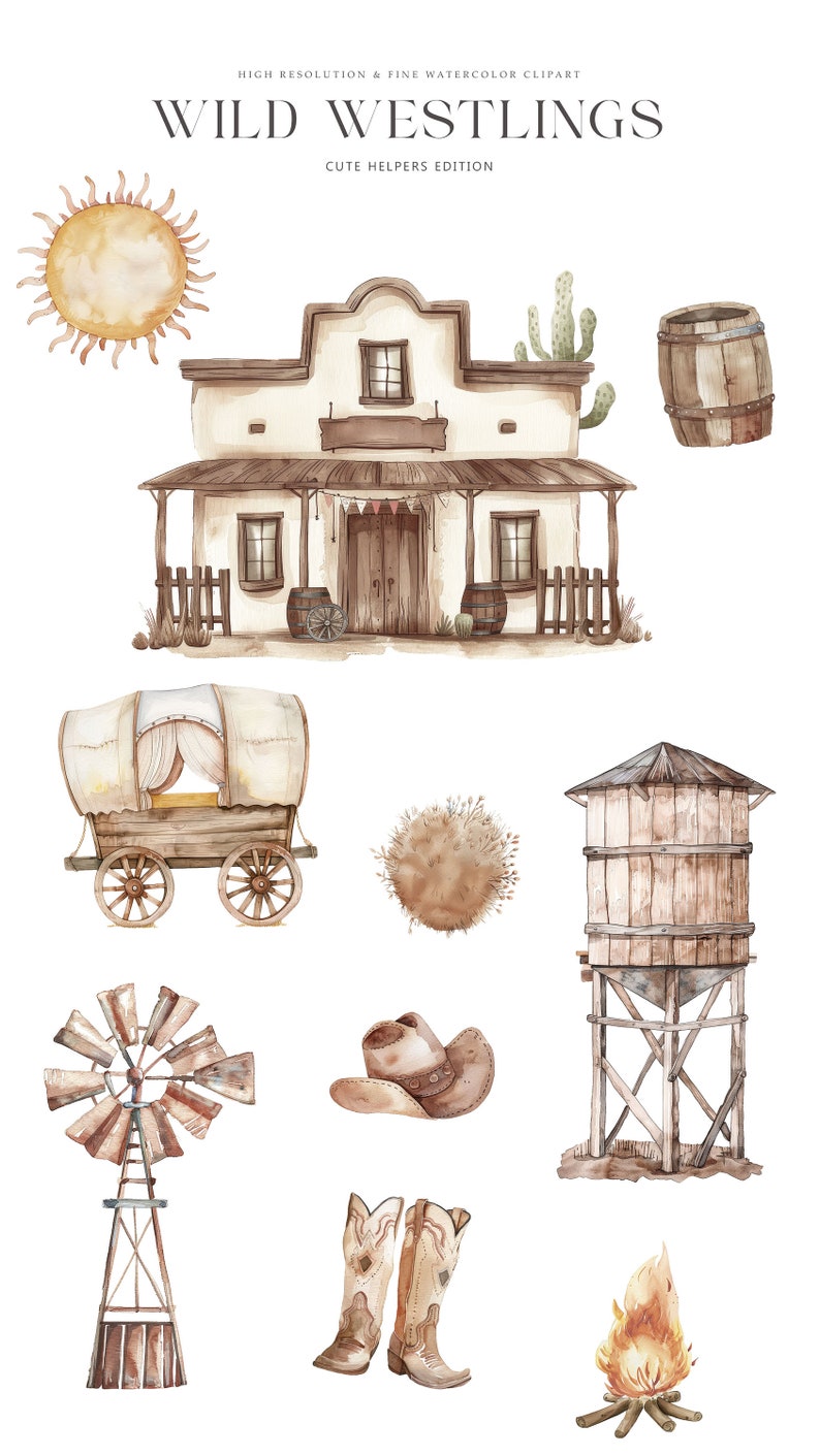 Cute Cowgirl Clipart Cute Cowboy Clipartwatercolor Clipart Wild West ...