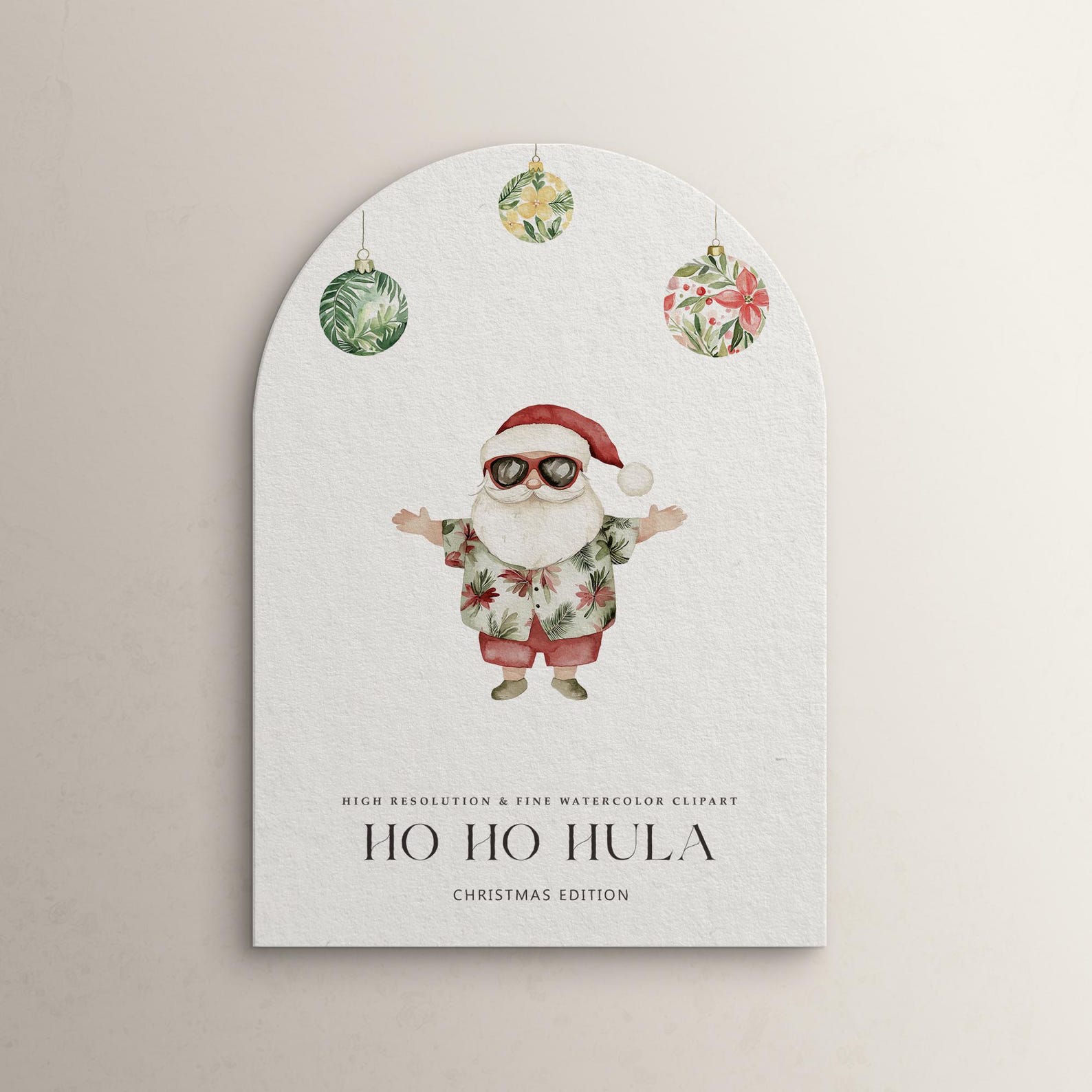 Cute Tropical Christmas Clipart - Cute Santa - Tropical Holiday ...