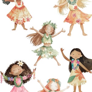 Cute Hawaiian Clipart - Hula Dance Clipart - Luau Clipart - Tropical ...