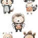 Halloween Woodland Animals Clipart: Watercolor Nursery Art for ...