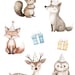 Cute Woodland Animals Party, Birthday Party Graphics, Watercolor ...