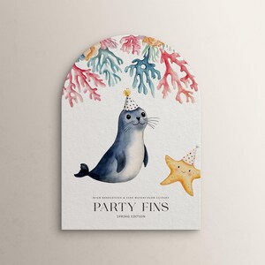 Cute Ocean Birthday Clipart: Watercolor Sea Animals, Clipart for Kids ...