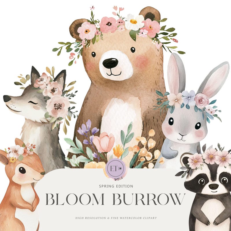Spring Animals Clipart - Etsy