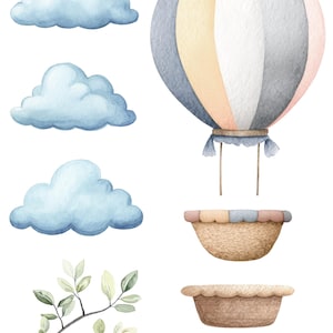 Watercolor Balloon Animals Clipart: Woodland Nursery Decor, Kid's ...