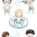 Pool Party Watercolor Clipart: Summer Kids, Nursery (commercial License ...