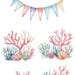 Cute Ocean Birthday Clipart: Watercolor Sea Animals, Clipart for Kids ...