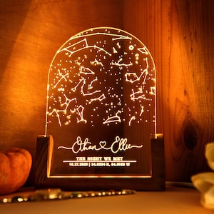 Custom Constellation Star Map Night Light - Personalized Anniversary ...