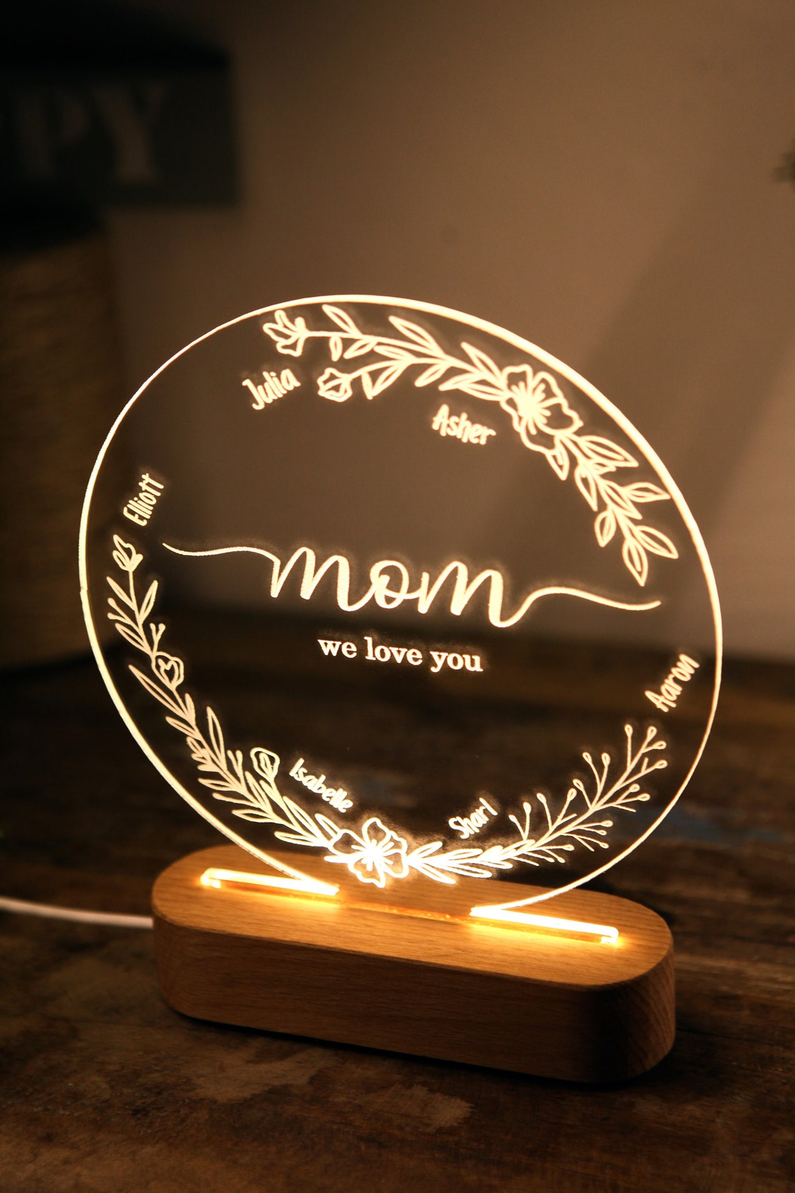 Gift Idea for Mom Night Light for Mommy Personalized Gift - Etsy
