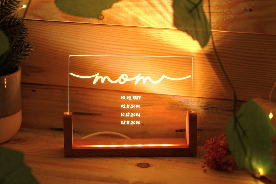 Personalized Mom Night Light - Mom Gift Idea - Mothers Day Gift - Gift ...