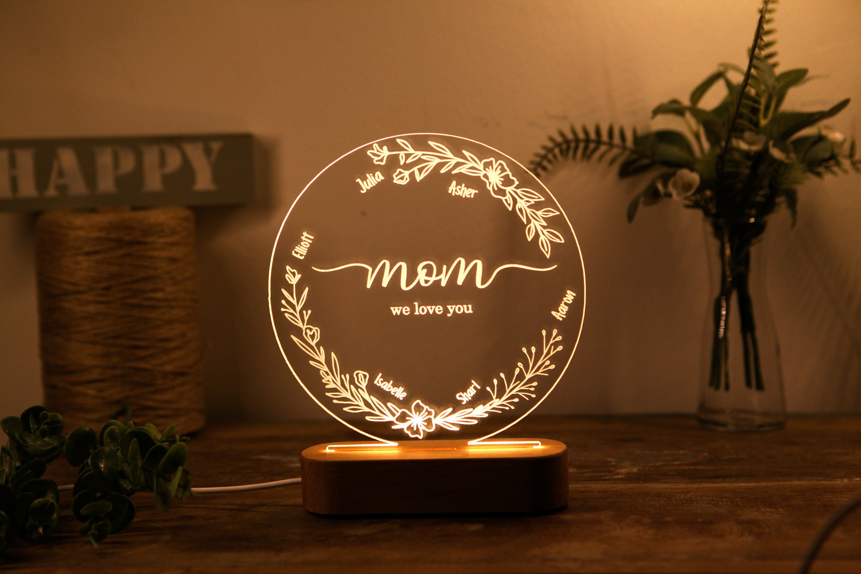 Gift for Mommy Custom Night Light for Mom Personalized - Etsy