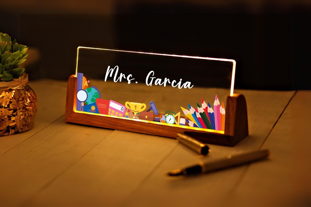 Teacher Back to School Gift Custom Desk Name Plate Classroom Decor ...