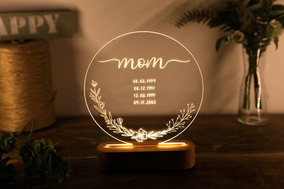 Gift Idea for Mom Night Light for Mommy Personalized Gift - Etsy