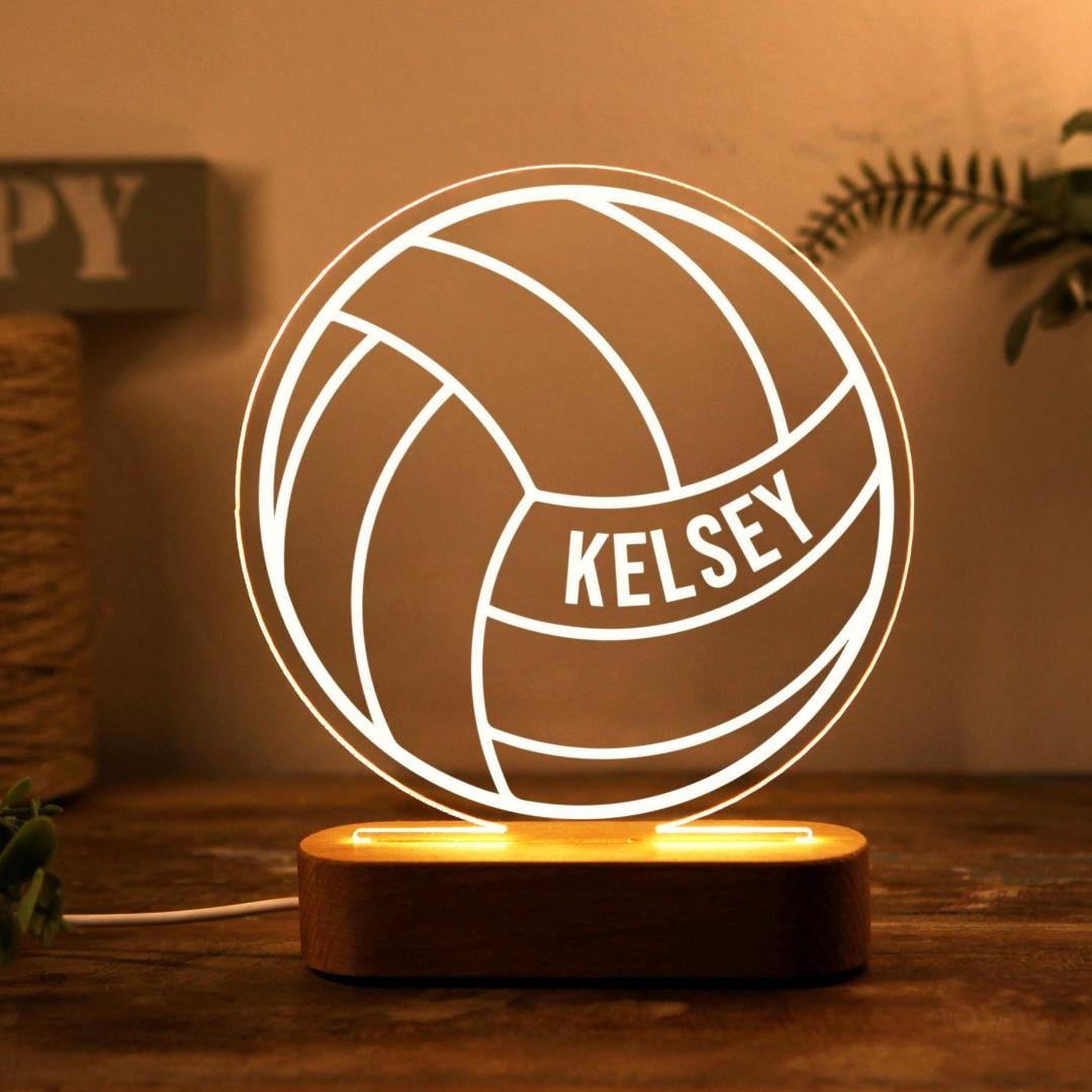 Personalized Volleyball Night Light With Name - Custom LED Lamp for ...