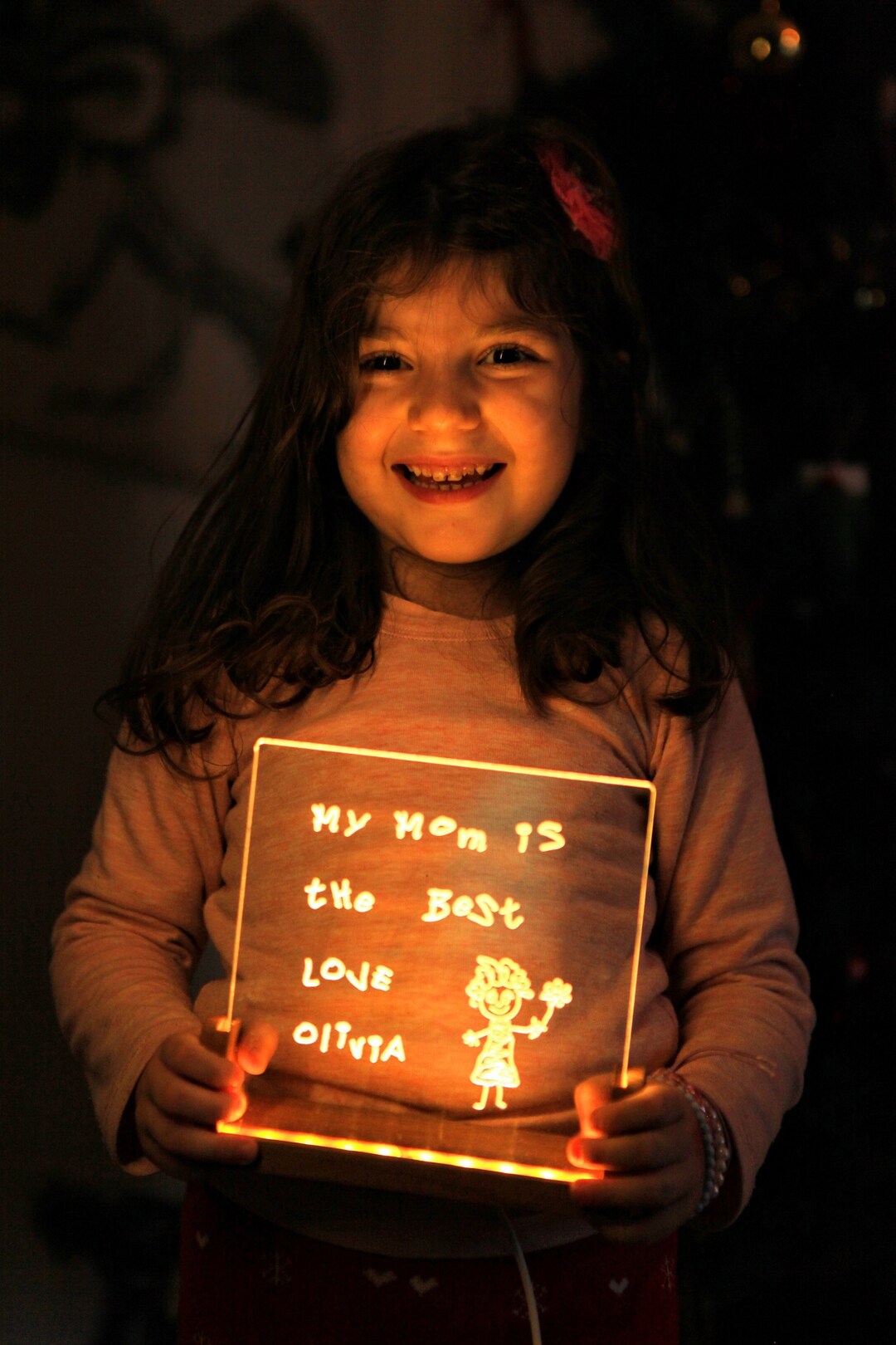 Your Children's Handwritten Night Light - Custom Gift to Mom - Letter ...