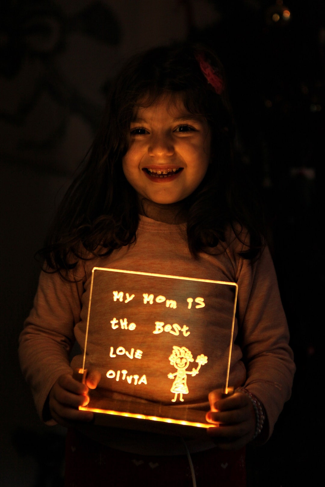 Your Children's Handwritten Night Light Custom Gift to Mom Letter Night ...