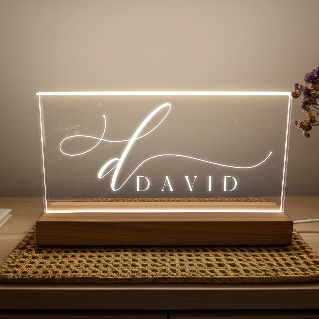 Custom Initial and Name Night Light for Girls Boys, Personalized ...