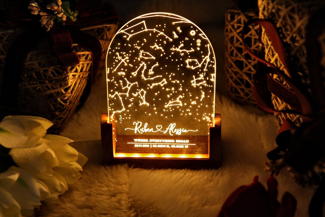 Custom Constellation Star Map Night Light Personalized - Etsy